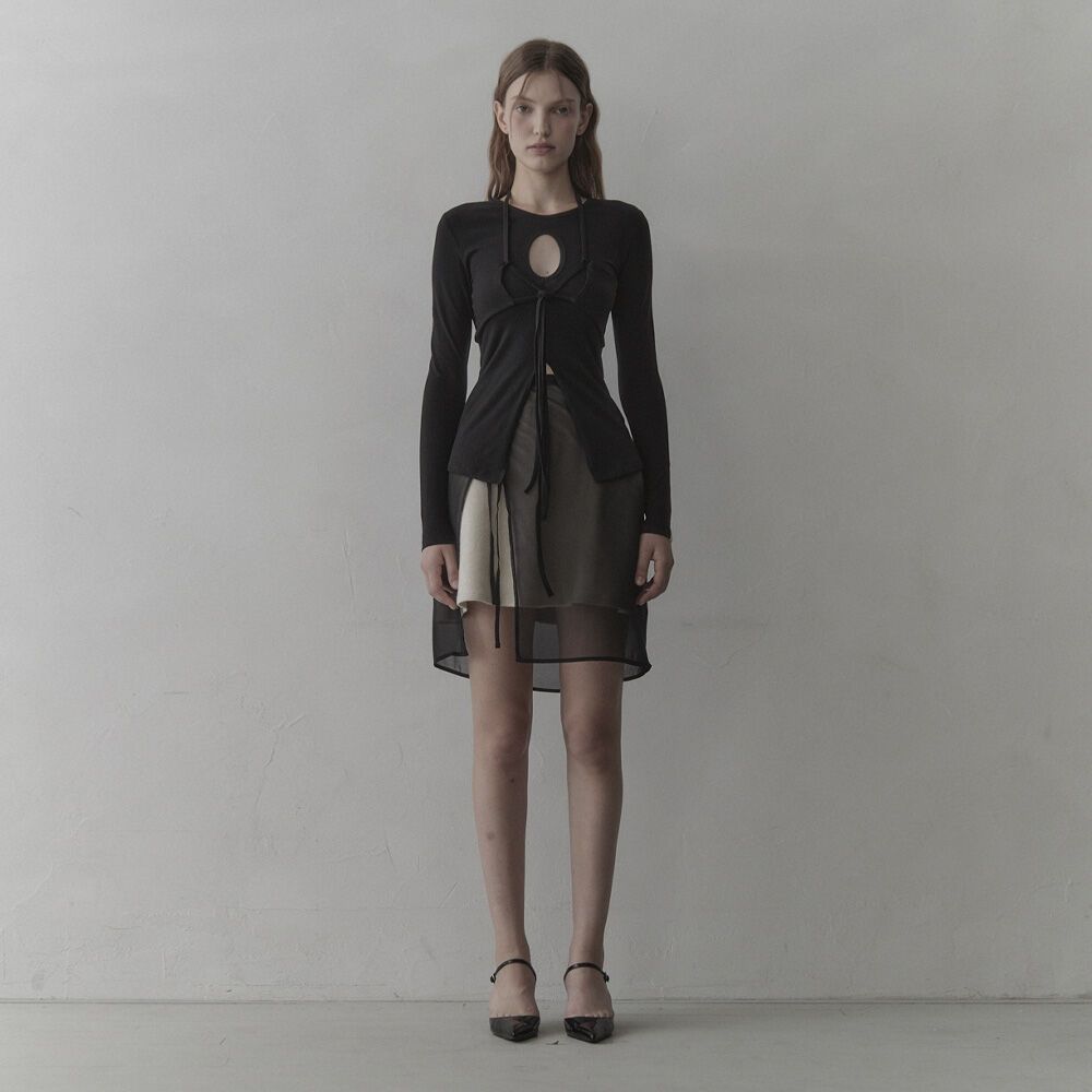 Dream string cut out black t shirt - 감도 깊은 취향 셀렉트샵 29CM