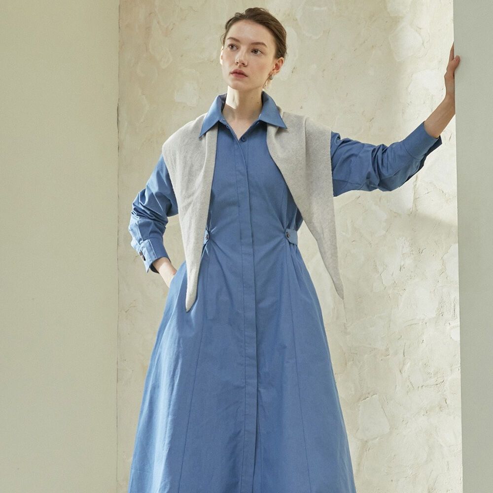 Pleats cuff detailed dress - denim - 감도 깊은 취향 셀렉트샵 29CM