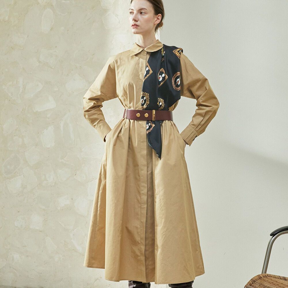 Pleats cuff detailed dress - khakibeige - 감도 깊은 취향 셀렉트샵 29CM