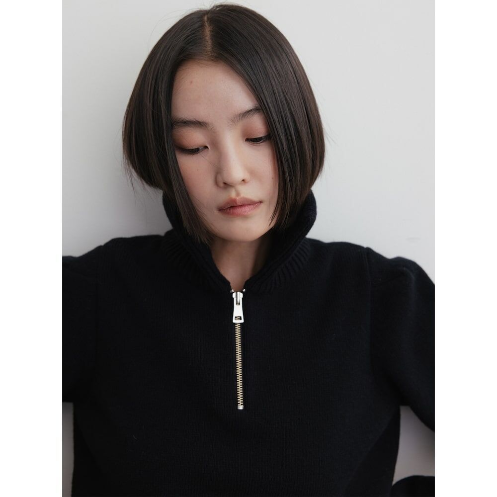 Wool Blended Half Zipup Pullover Black (WE3X51T725) - 감도 깊은 취향 셀렉트샵 29CM