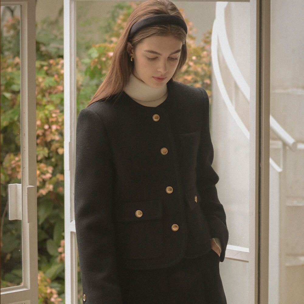 Kelly no collar premium wool jacket_Black - 감도 깊은 취향 셀렉트샵 29CM