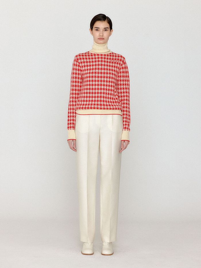 VINKY Gingham Check Knit Pullover - Red/Ivory - 감도 깊은 취향 셀렉트샵 29CM