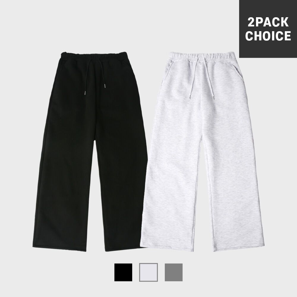 [2PACK] 와이드핏 기모 트레이닝 스웨트 팬츠 3color - 감도 깊은 취향 셀렉트샵 29CM