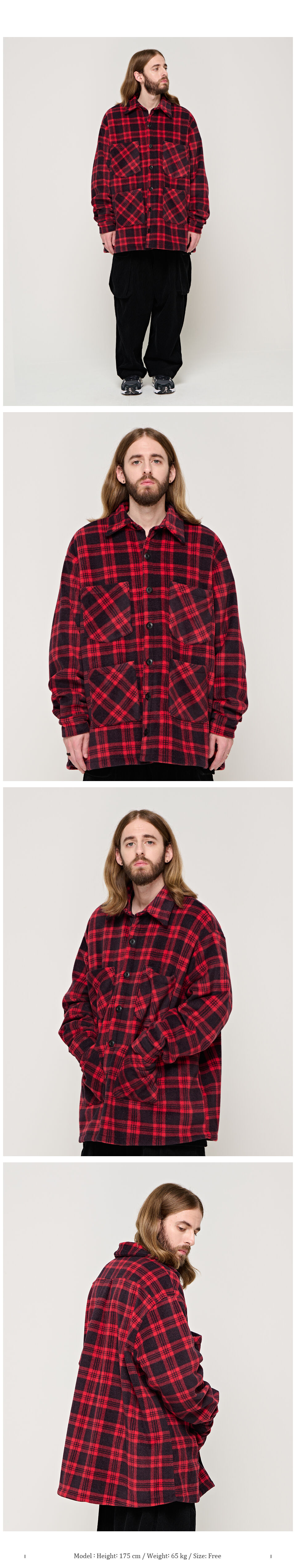 CB FLEECE OVER CHECK SHIRT (RED) - 감도 깊은 취향 셀렉트샵 29CM