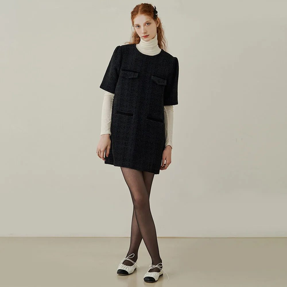 Ferry tweed puff mini dress - black - 감도 깊은 취향 셀렉트샵 29CM