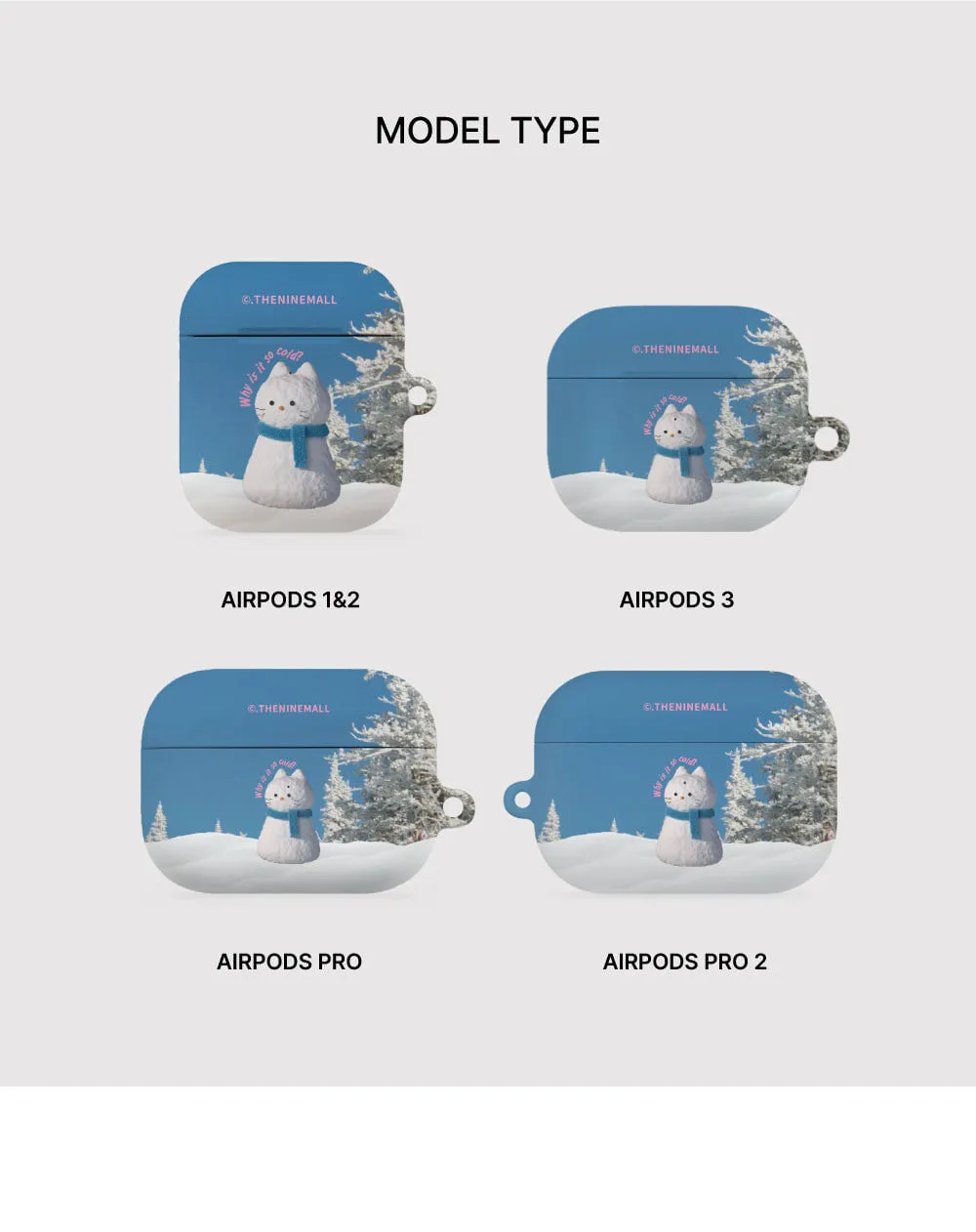 hey cat snowman [hard 에어팟케이스 시리즈] - 감도 깊은 취향 셀렉트샵 29CM