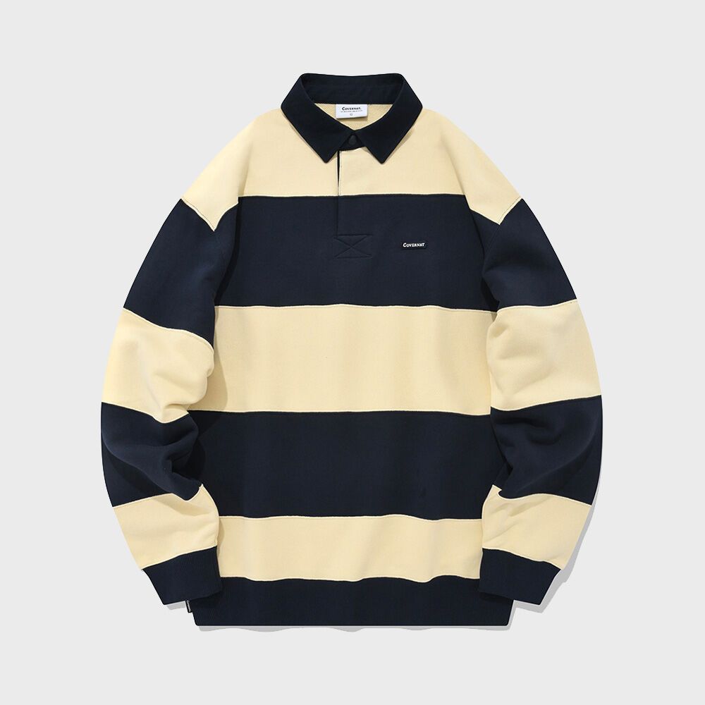 스트라이프 럭비 맨투맨 - 네이비 - 감도 깊은 취향 셀렉트샵 29CM