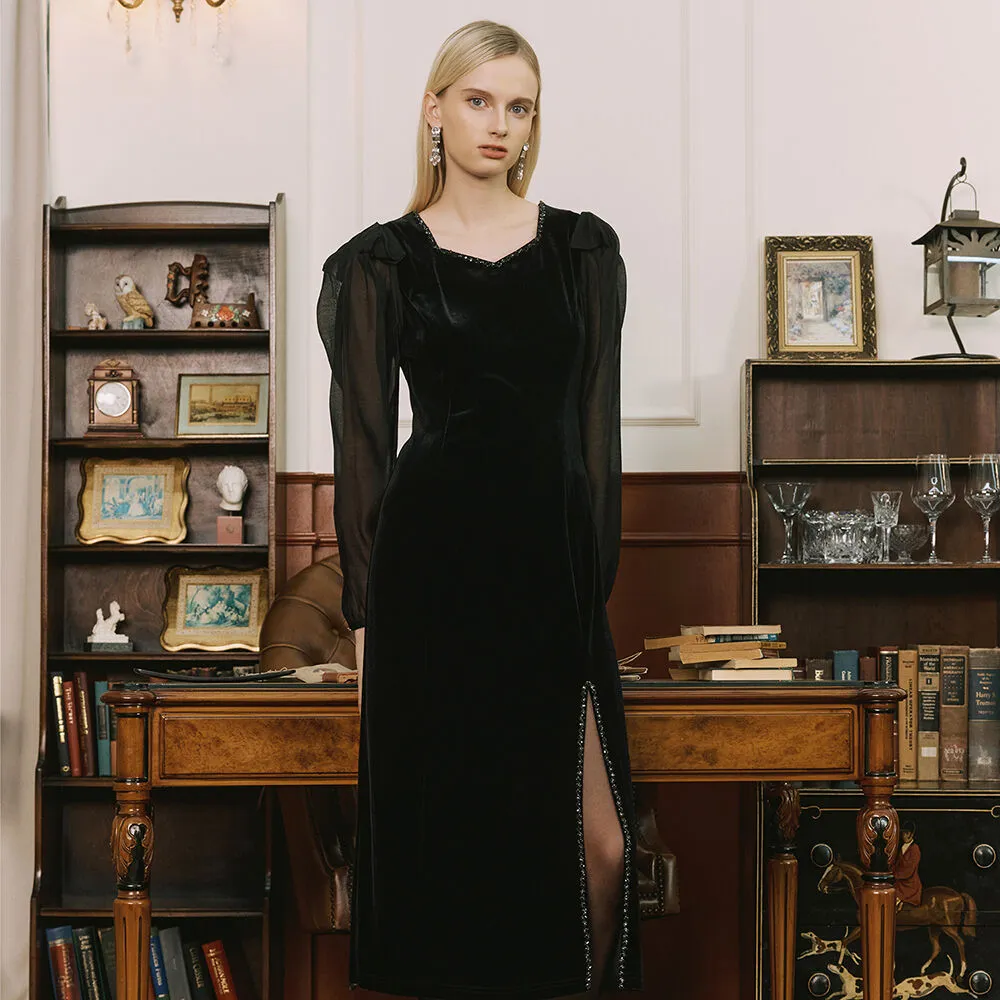 Stella / See-Through Detail Velvet Dress - 감도 깊은 취향 셀렉트샵 29CM