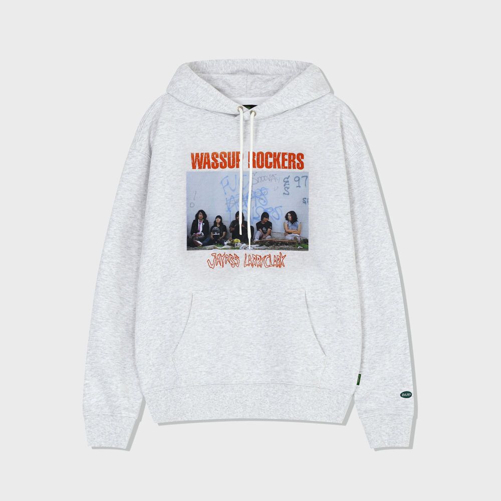 LARRYCLARK X JAYASS WASSUP ROCKERS HIPSTER HOODIE LIGHT GRAY - 감도 깊은 취향 ...