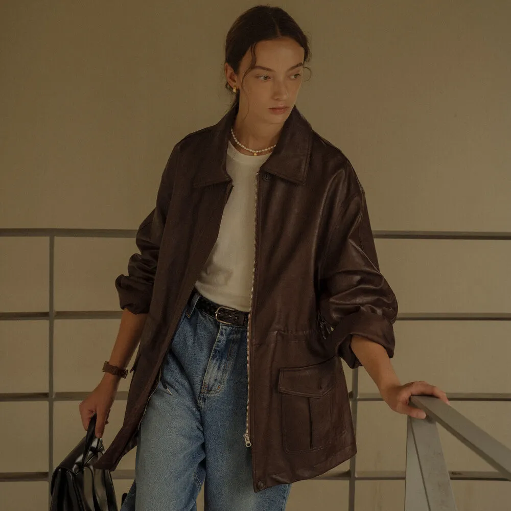 String belt natural leather jacket_Brown - 감도 깊은 취향 셀렉트샵 29CM