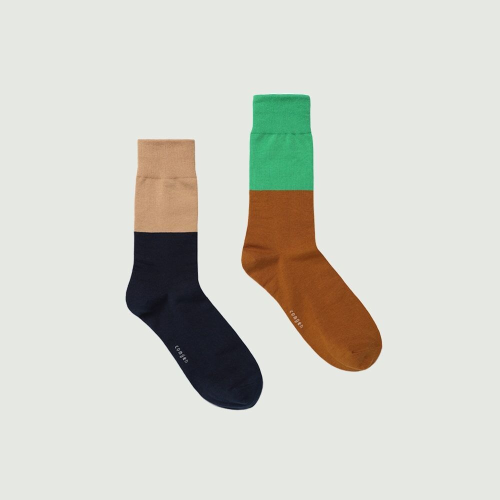 [컴젠] 남성 컬러블록 롱삭스 2col SET GREEN NADU4-MAS010_370 - 감도 깊은 취향 셀렉트샵 29CM