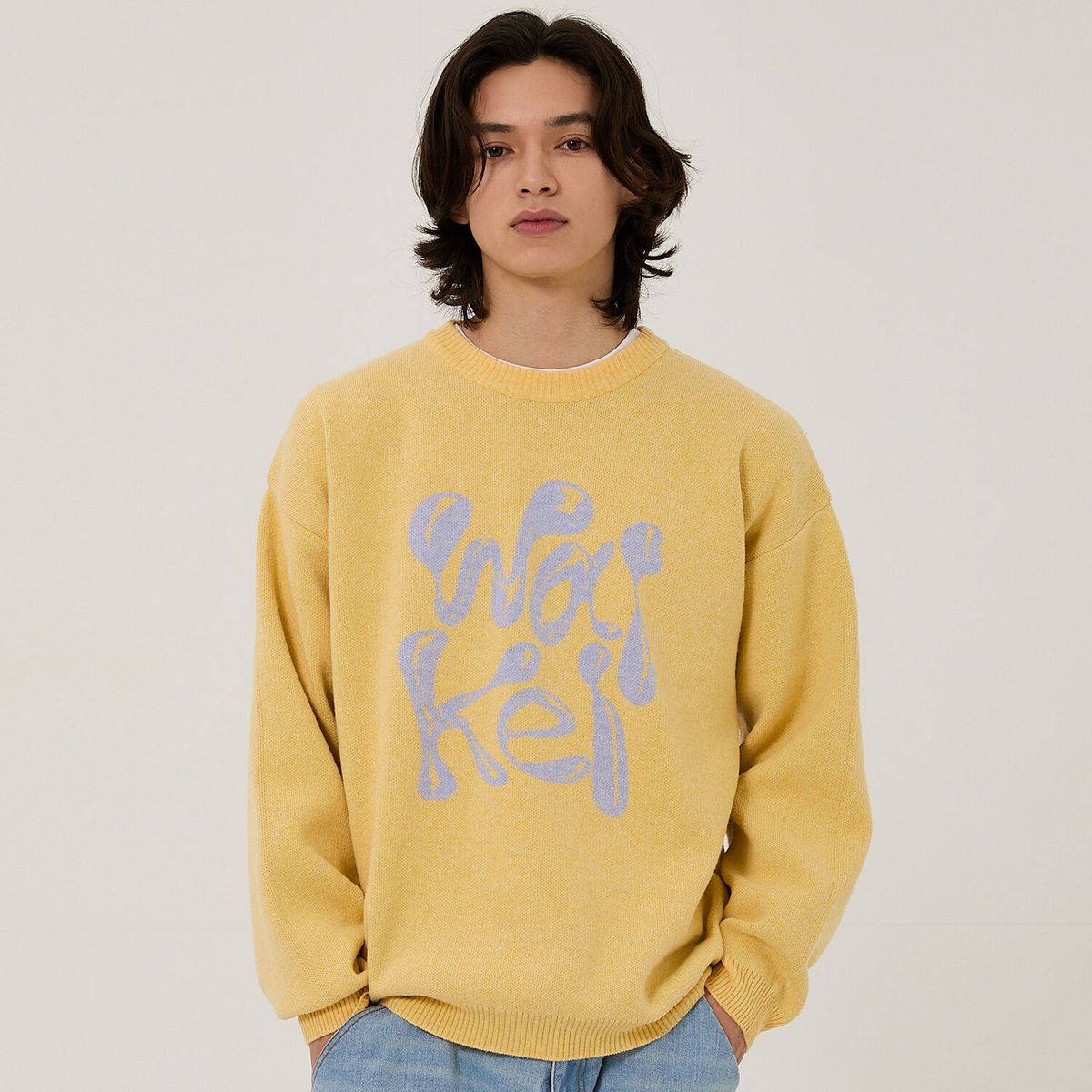 WK 3D 로고 니트 옐로우 - 감도 깊은 취향 셀렉트샵 29CM