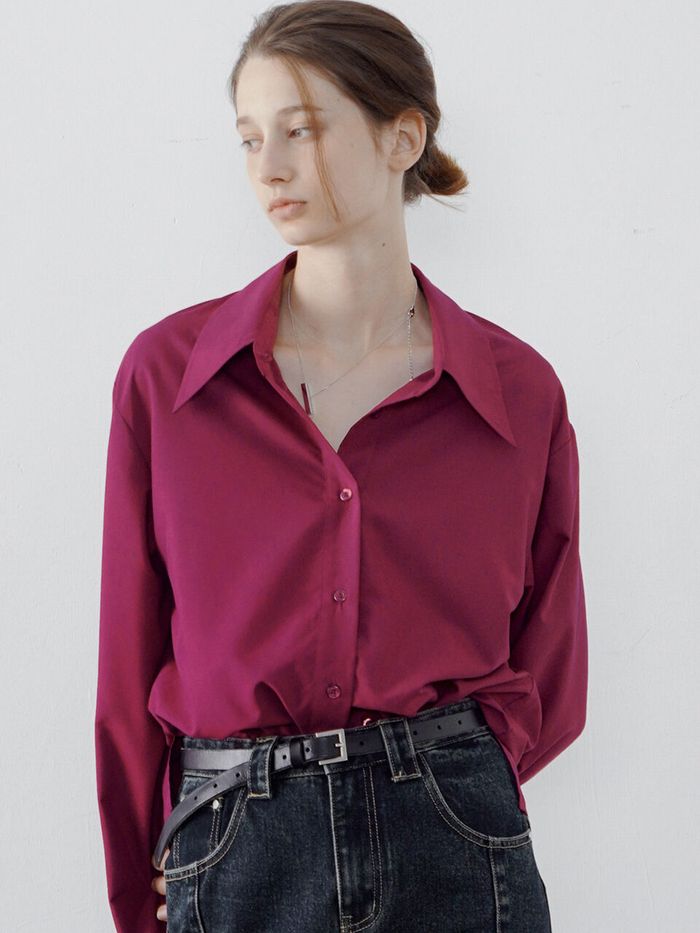 TG_Basic pointed collar shirt_BURGUNDY - 감도 깊은 취향 셀렉트샵 29CM