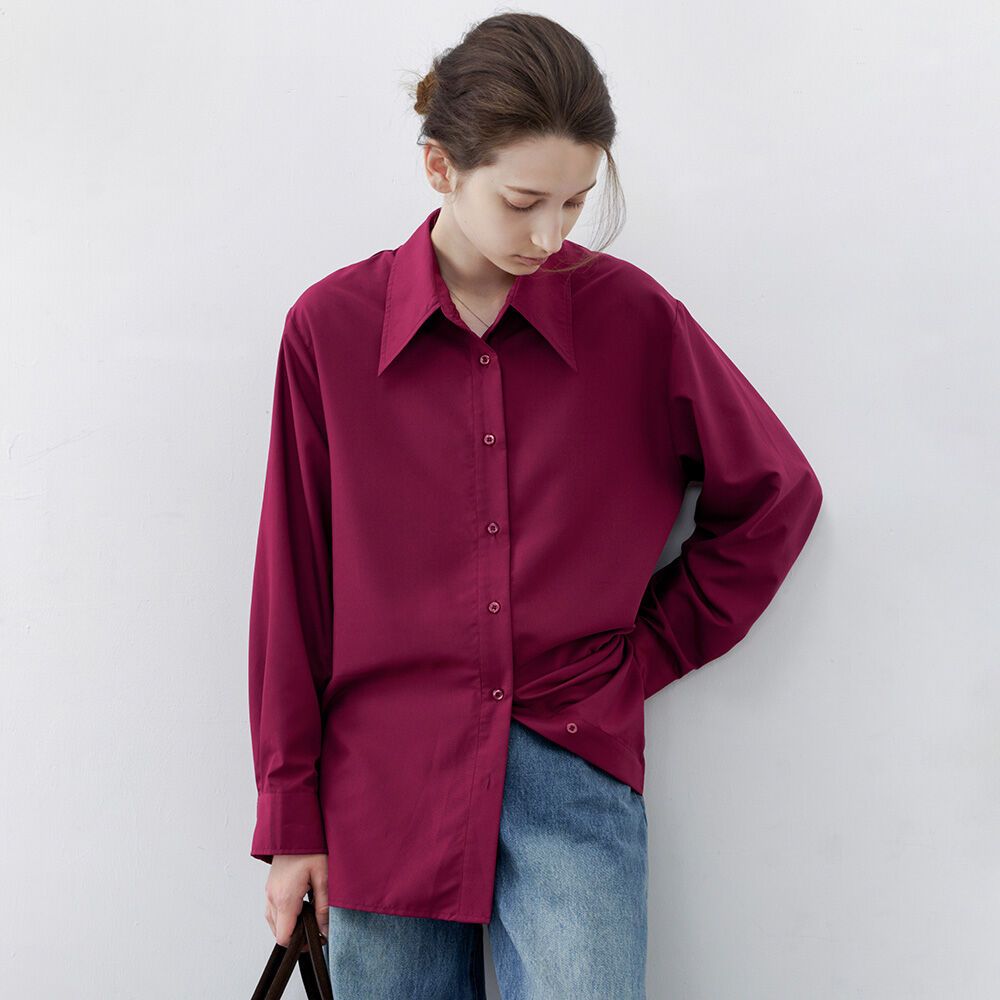TG_Basic pointed collar shirt_BURGUNDY - 감도 깊은 취향 셀렉트샵 29CM