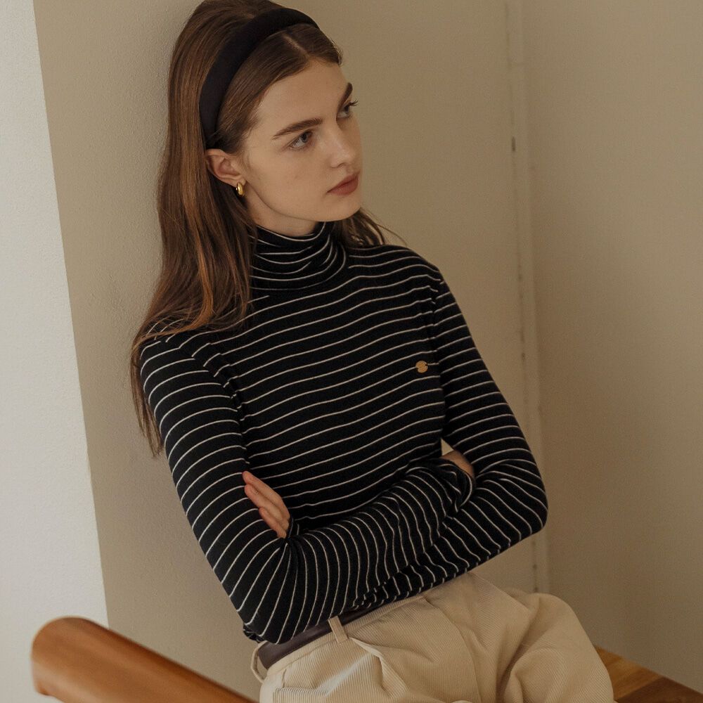 Stripe basic turtle neck_Black - 감도 깊은 취향 셀렉트샵 29CM