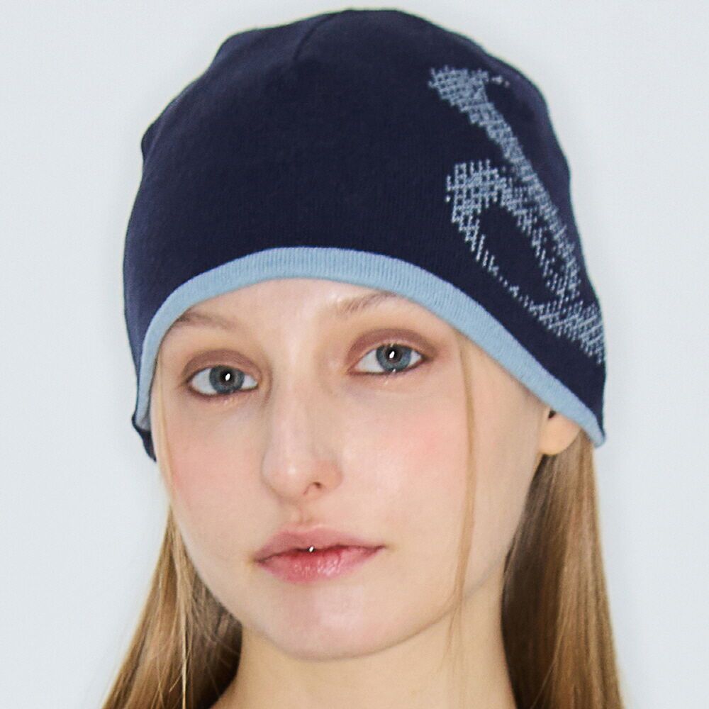 CURVED L BEANIE(NAVY) - 감도 깊은 취향 셀렉트샵 29CM