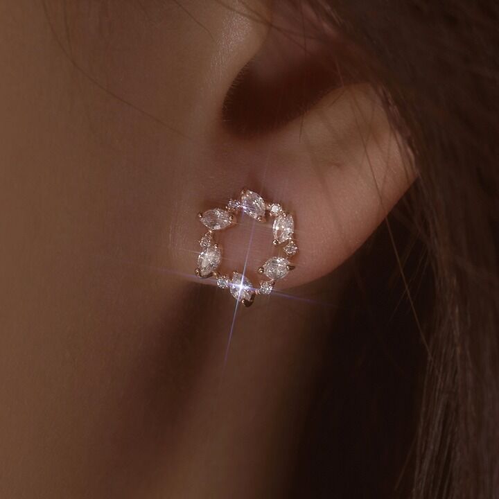 14k post 오르셀 큐빅 귀걸이 - 감도 깊은 취향 셀렉트샵 29CM