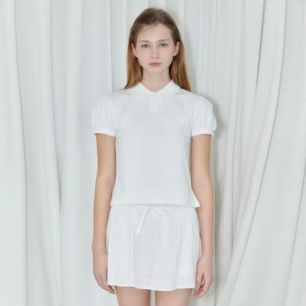 Puff Collar T-Shirt (White) - 감도 깊은 취향 셀렉트샵 29CM