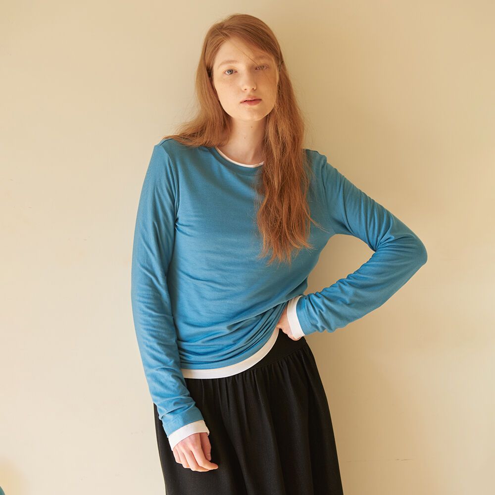 Layered Tencel Tee Blue - 감도 깊은 취향 셀렉트샵 29CM