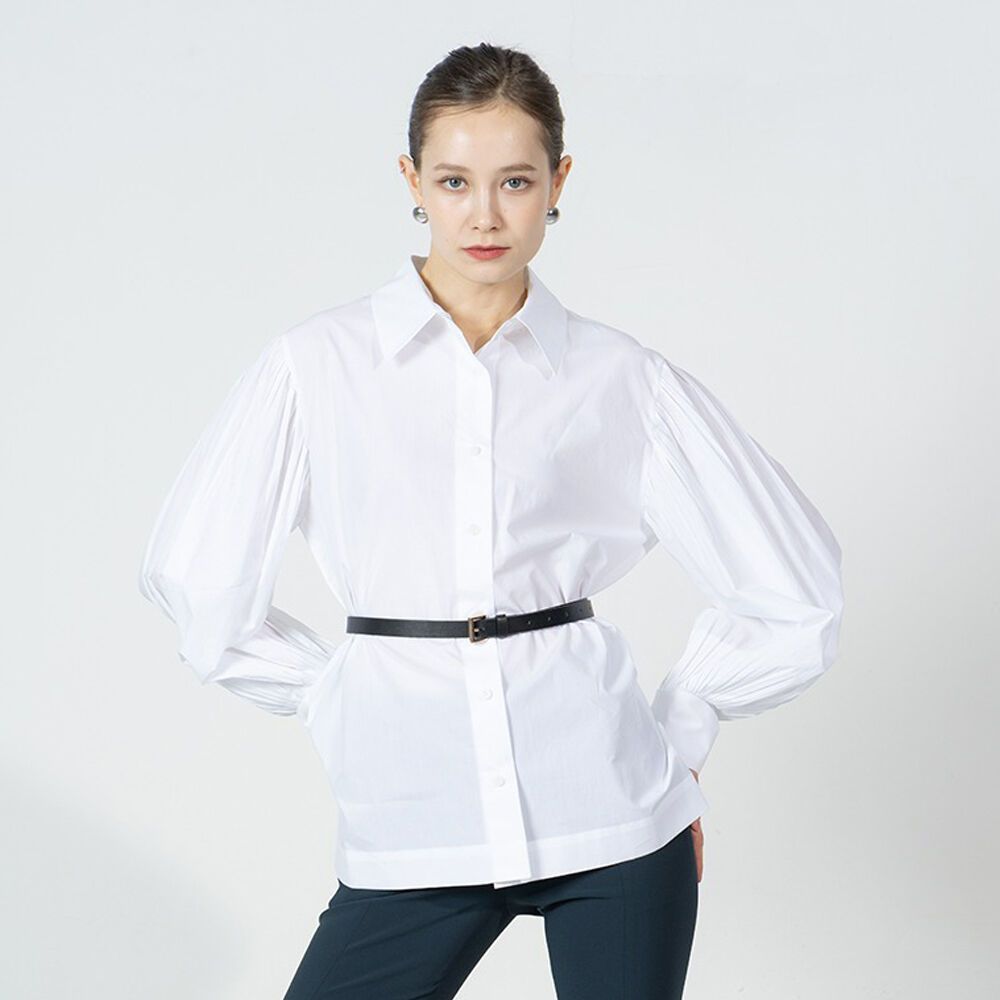 Pleats balloon oversized shirt - white - 감도 깊은 취향 셀렉트샵 29CM
