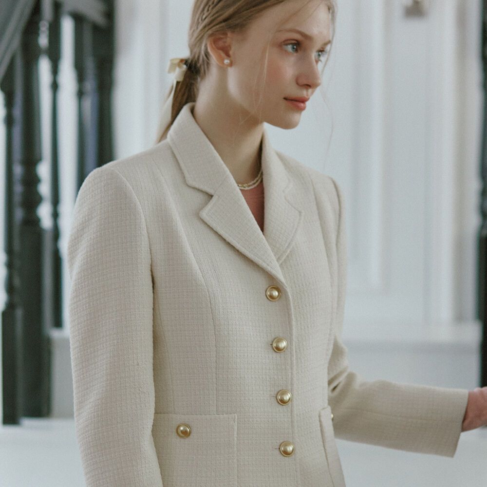 Anna Tweed Goldish Jacket - Ivory - 감도 깊은 취향 셀렉트샵 29CM