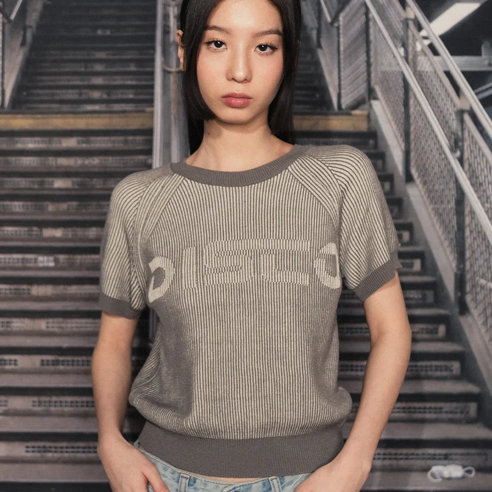 DISCO 투톤 반팔 니트 그레이 - 감도 깊은 취향 셀렉트샵 29CM