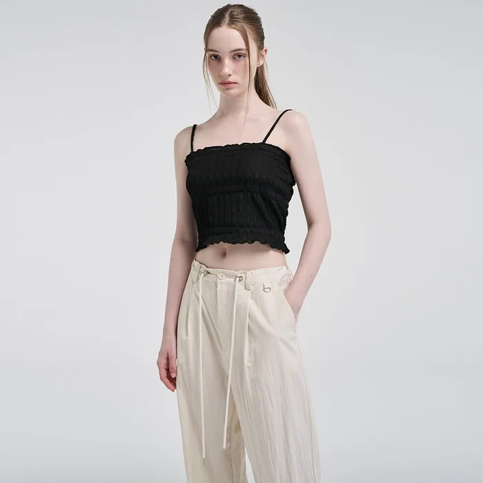 String Layered Sleeveless Blouse, Black - 감도 깊은 취향 셀렉트샵 29CM