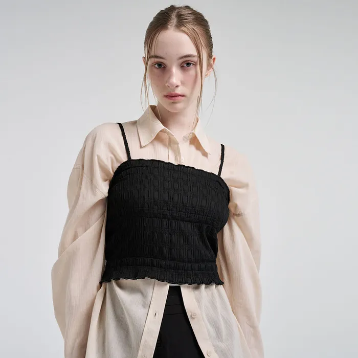 String Layered Sleeveless Blouse, Black - 감도 깊은 취향 셀렉트샵 29CM
