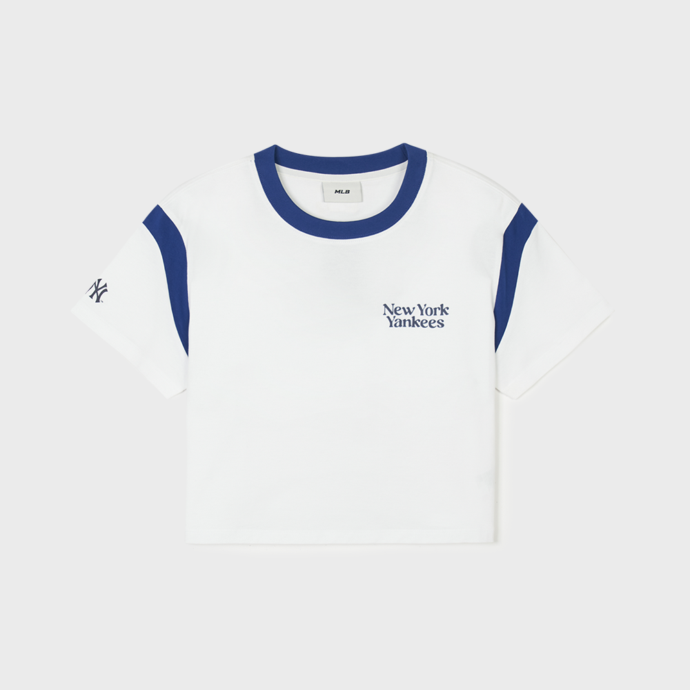 여성 바시티 크롭 반팔 티셔츠 NY (Ivory) - 감도 깊은 취향 셀렉트샵 29CM