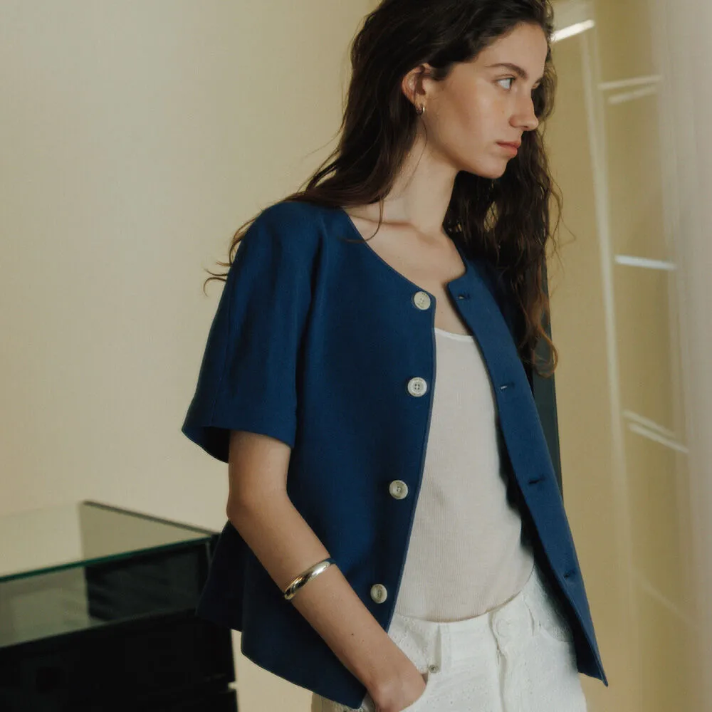 Round Half Jacket(Blue) - 감도 깊은 취향 셀렉트샵 29CM