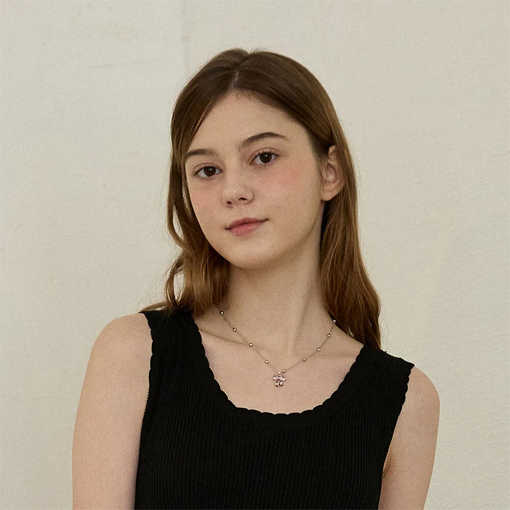 TWINKLE RIBBON CHAIN NECKLACE_PINK - 감도 깊은 취향 셀렉트샵 29CM