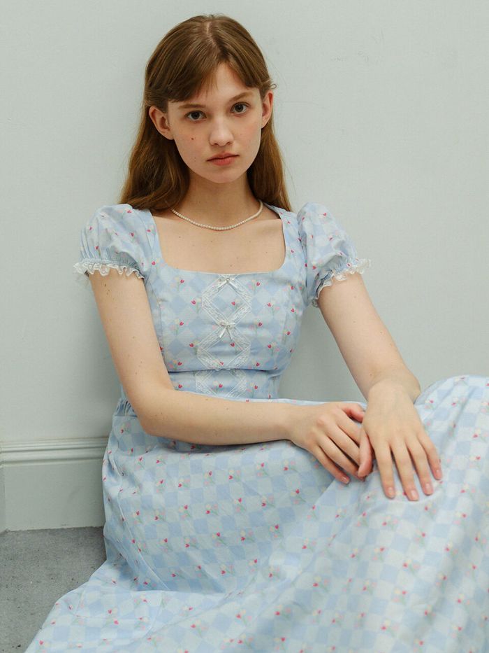 DD_Princess plaid flower dress - 감도 깊은 취향 셀렉트샵 29CM