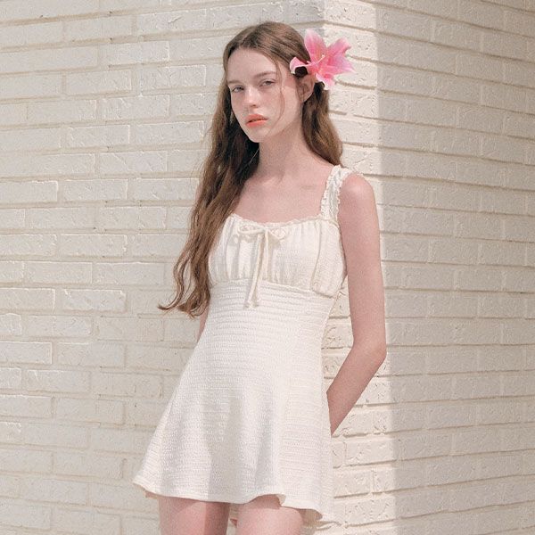 LACE RIBBON ONEPIECE SWIMSUIT IVORY - 감도 깊은 취향 셀렉트샵 29CM