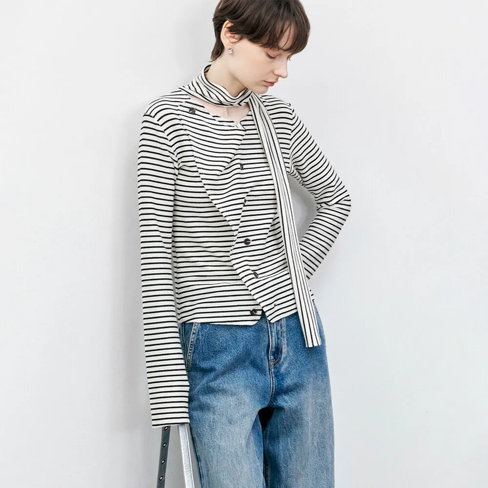 TG_Striped button point muffler top - 감도 깊은 취향 셀렉트샵 29CM