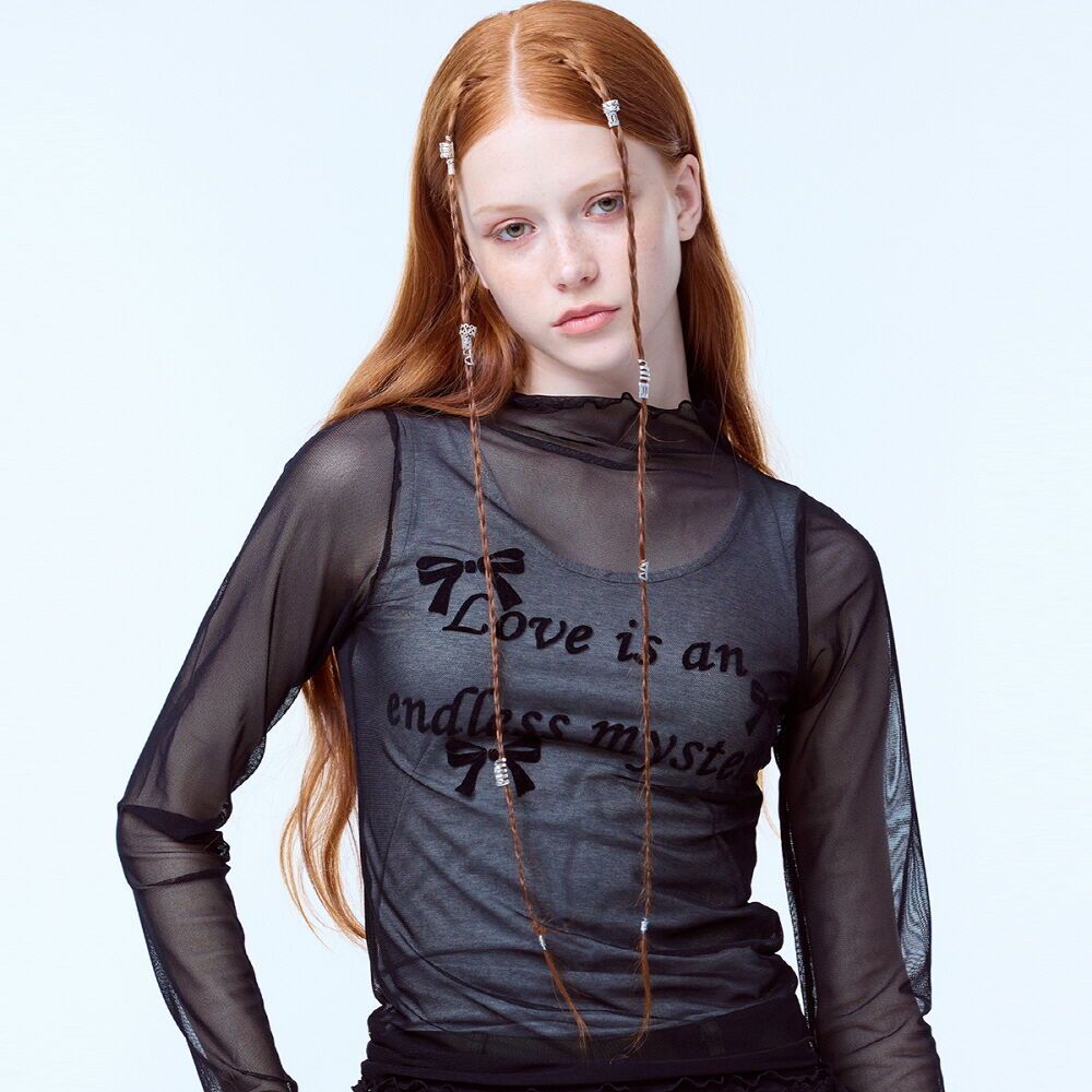 PA SEE-THROUGH RIBBON TOP(BLACK) - 감도 깊은 취향 셀렉트샵 29CM