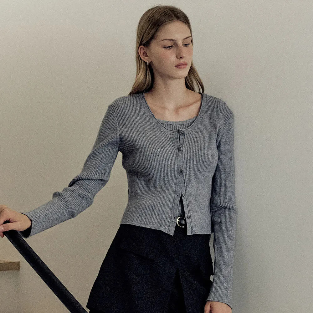 Back strap cardigan & sleeveless set (2color) - 감도 깊은 취향 셀렉트샵 29CM