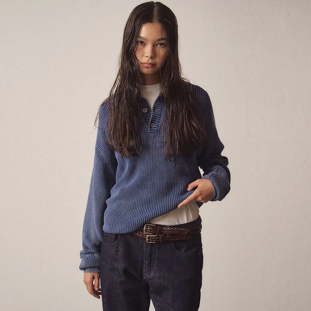 W Pigment Collar Knit_Blue - 감도 깊은 취향 셀렉트샵 29CM