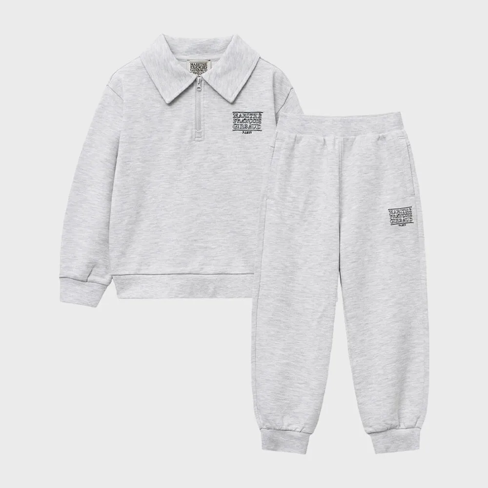 ENFANT CLASSIC LOGO HALF ZIPUP SWEAT SET-UP light heather gray - 감도 깊은 ...