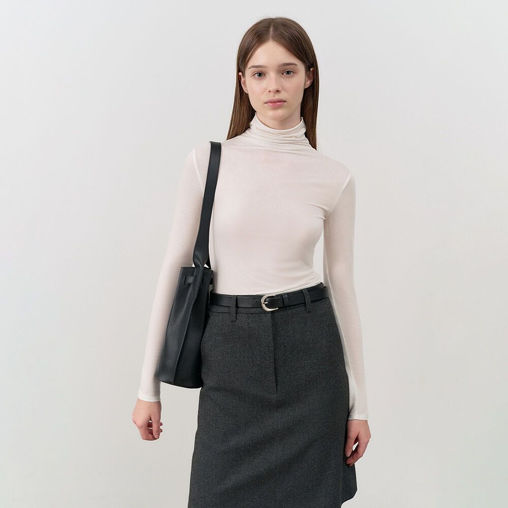 ESSENTIAL TURTLENECK TENCEL T-SHIRT IVORY_UDTS4C203IV - 감도 깊은 취향 셀렉트샵 29CM