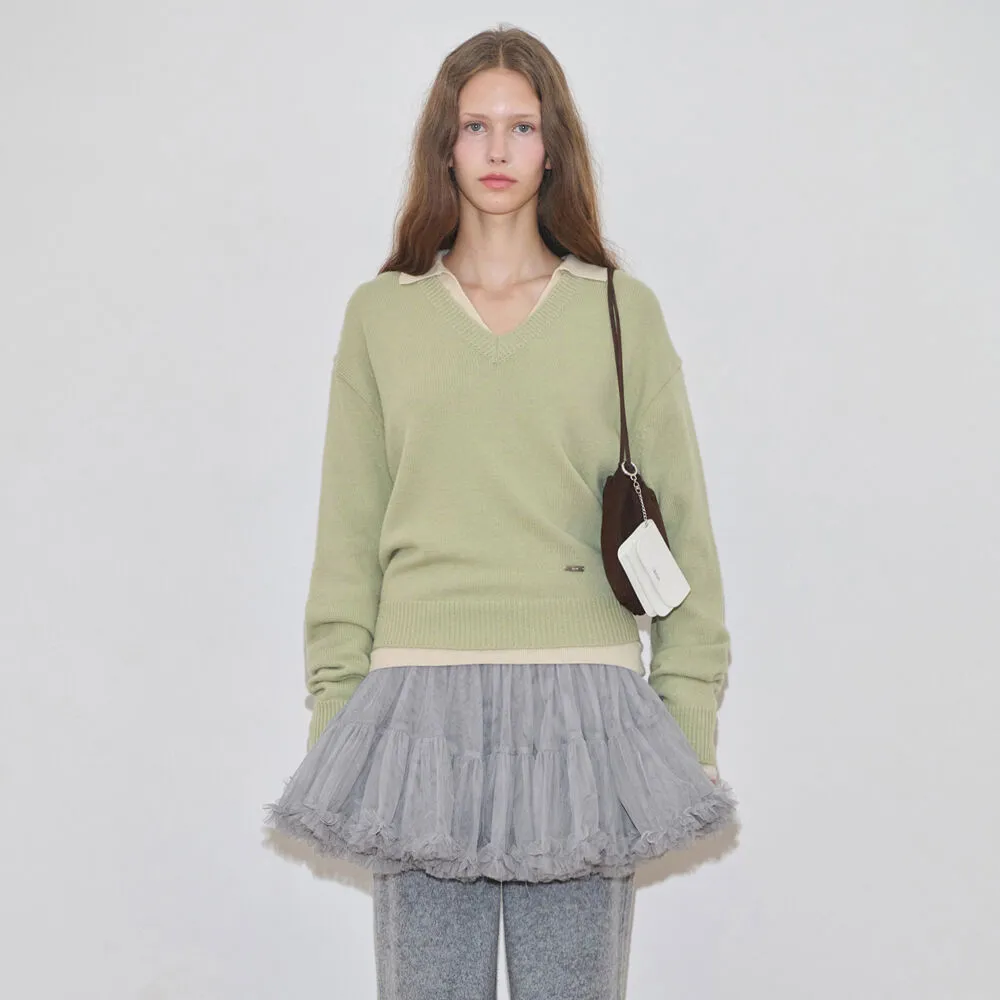 V-Neck Basic Knit (Melon) - 감도 깊은 취향 셀렉트샵 29CM