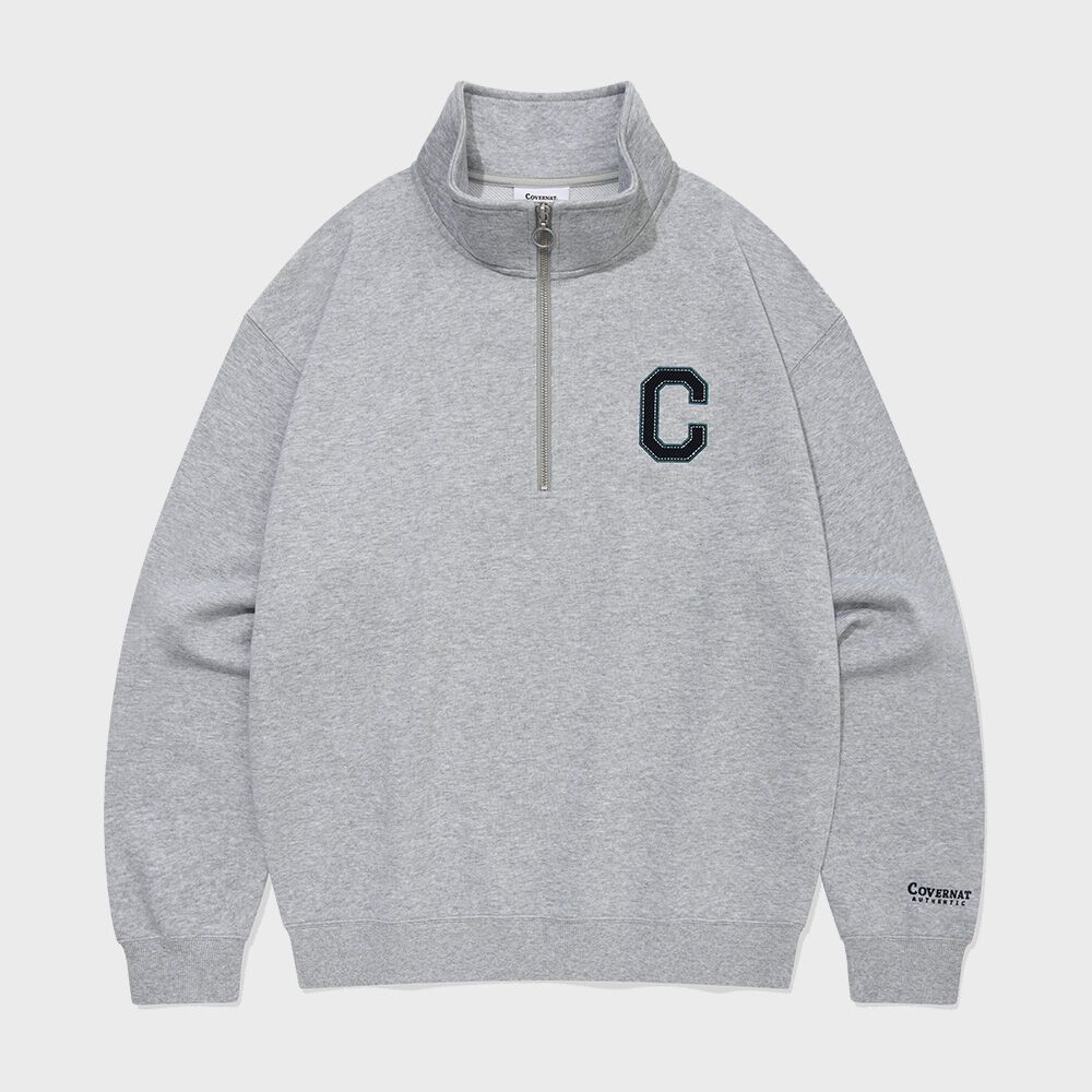 [24FW] C 로고 하프 집업 맨투맨 - 멜란지 그레이 - 감도 깊은 취향 셀렉트샵 29CM