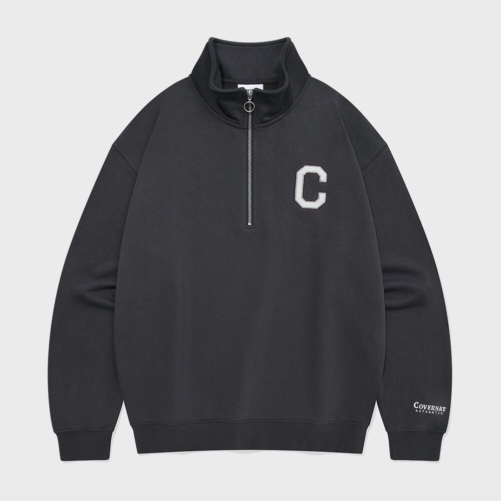 [24FW] C 로고 하프 집업 맨투맨 - 차콜 - 감도 깊은 취향 셀렉트샵 29CM