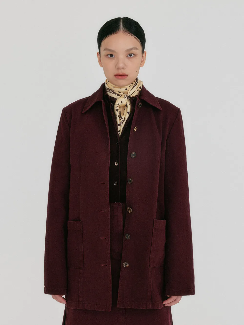 ZUY Denim Utility Jacket - Burgundy - 감도 깊은 취향 셀렉트샵 29CM