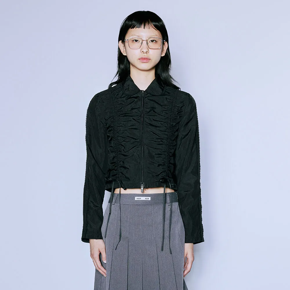 LACE SHIRRING JACKET_BLACK - 감도 깊은 취향 셀렉트샵 29CM