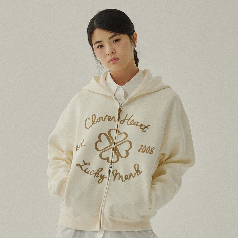 [24FW] 우먼 오버핏 클로버하트 후디 집업 아이보리 - 감도 깊은 취향 셀렉트샵 29CM