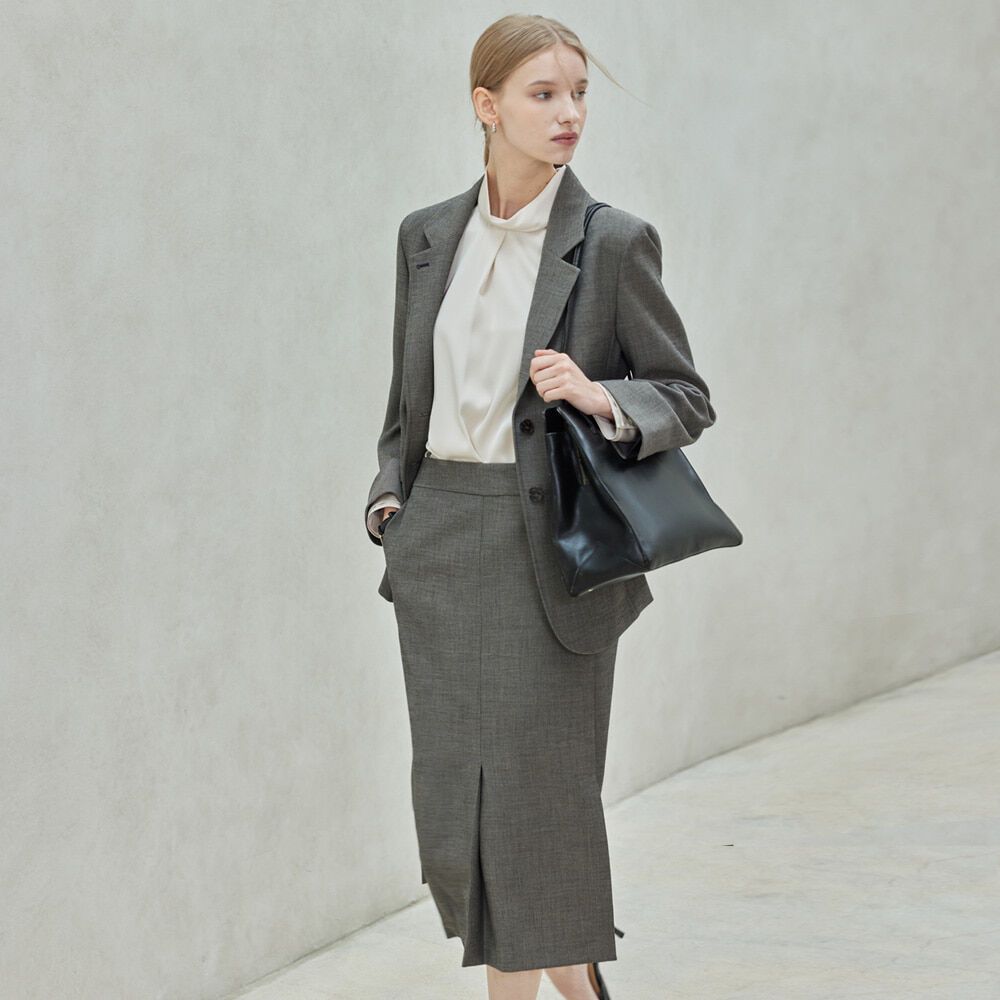 Slim Midi Slit Skirt_Melange Gray - 감도 깊은 취향 셀렉트샵 29CM