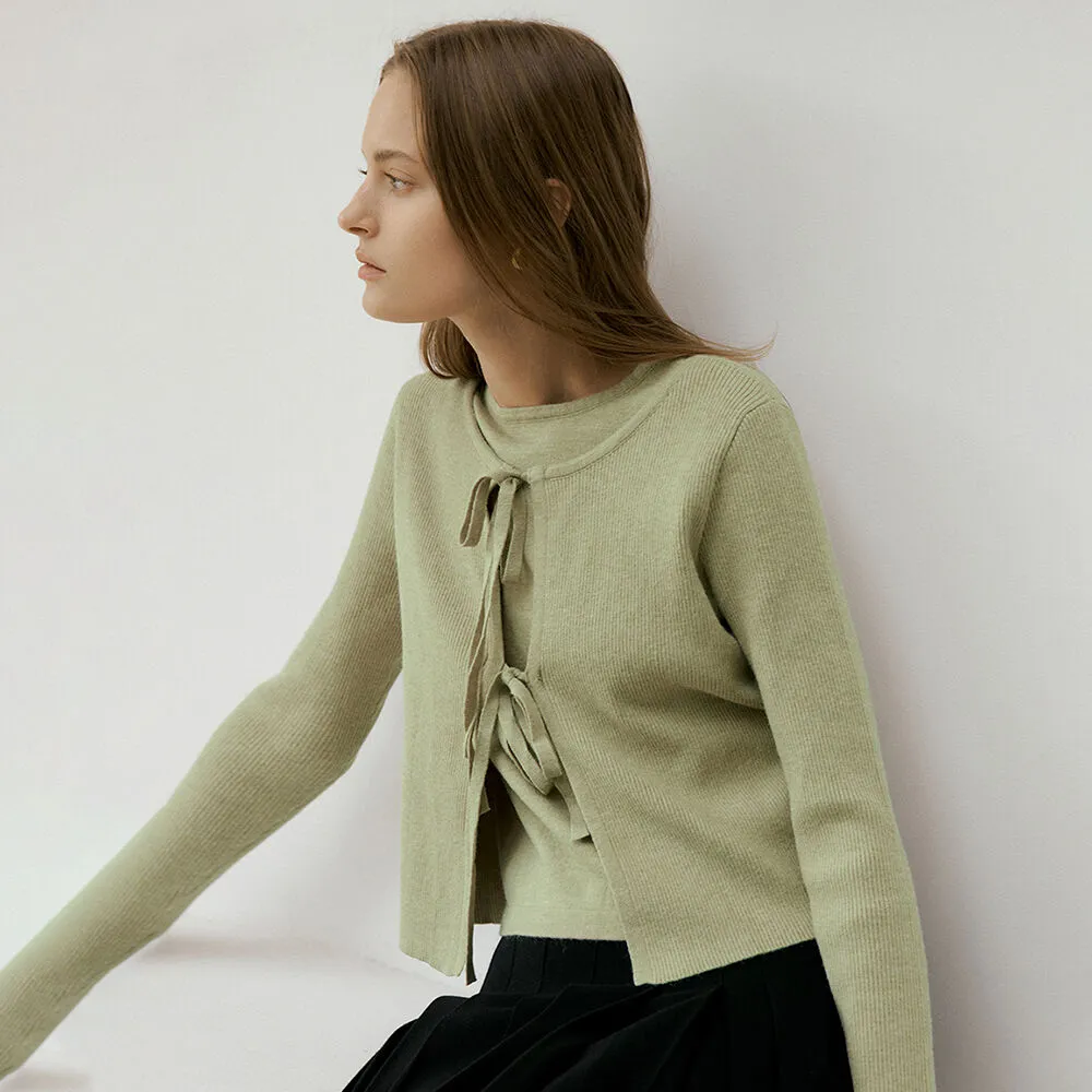 Ribbon layered knit (2color) - 감도 깊은 취향 셀렉트샵 29CM