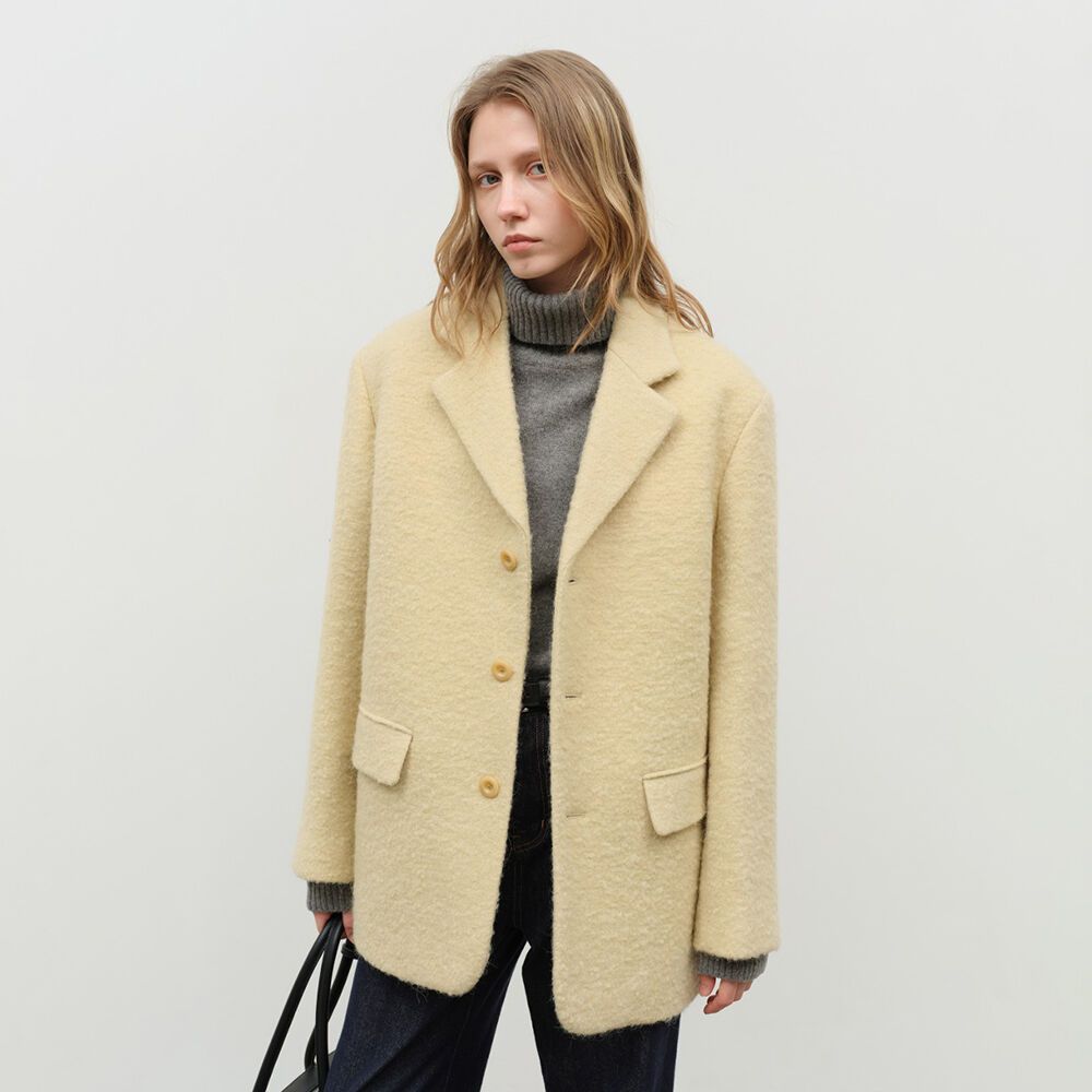 UNISEX 3 BUTTON BOUCLE WOOL JACKET BUTTER_UDJA4D124Y1 - 감도 깊은 취향 셀렉트샵 29CM