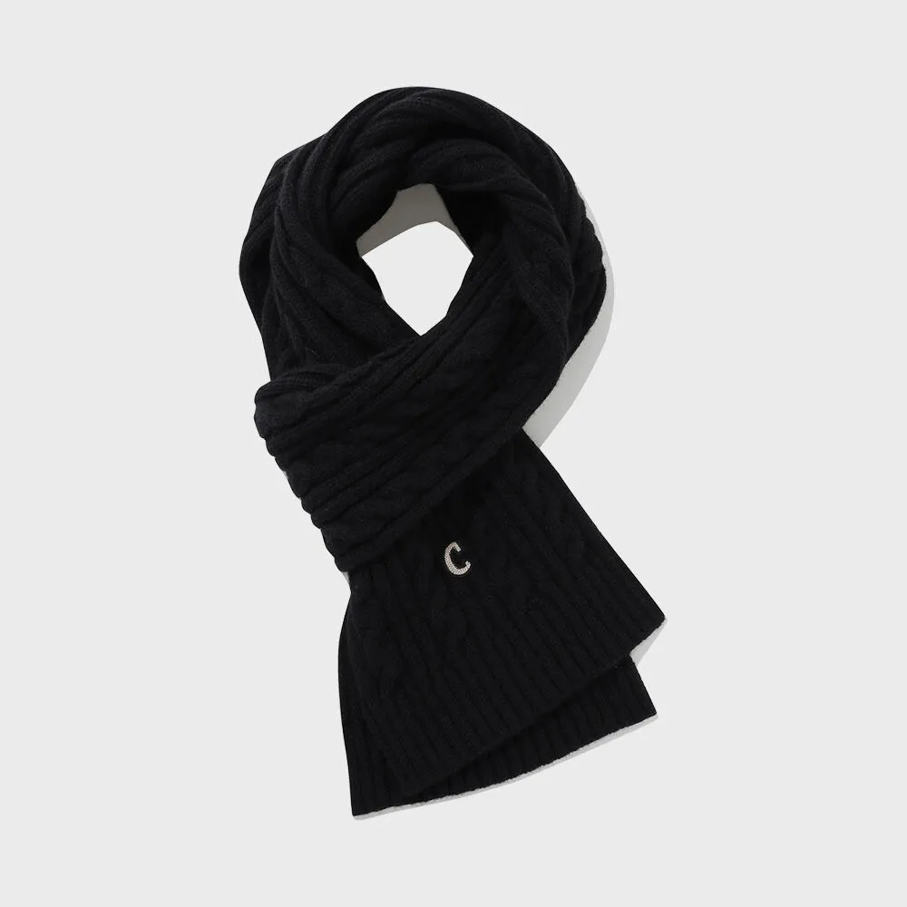 [24FW] 어센틱 C 로고 케이블 울 머플러 - 블랙 - 감도 깊은 취향 셀렉트샵 29CM