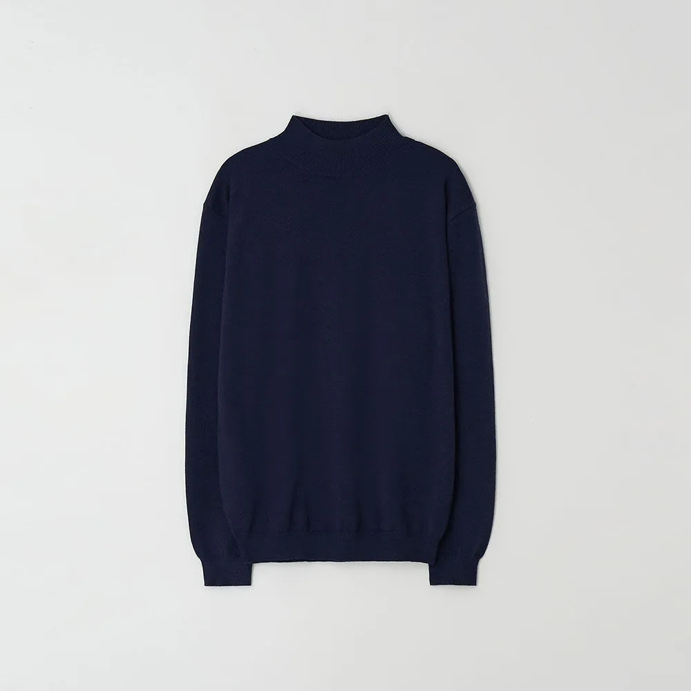 W Standard Fit Basic Half-Turtleneck_Navy - 감도 깊은 취향 셀렉트샵 29CM